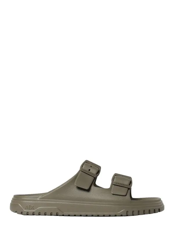 Armani Exchange Buckled Slide Sandals - Brown