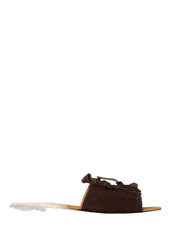 SEBAGO Suede Mules With Fringes - Dark