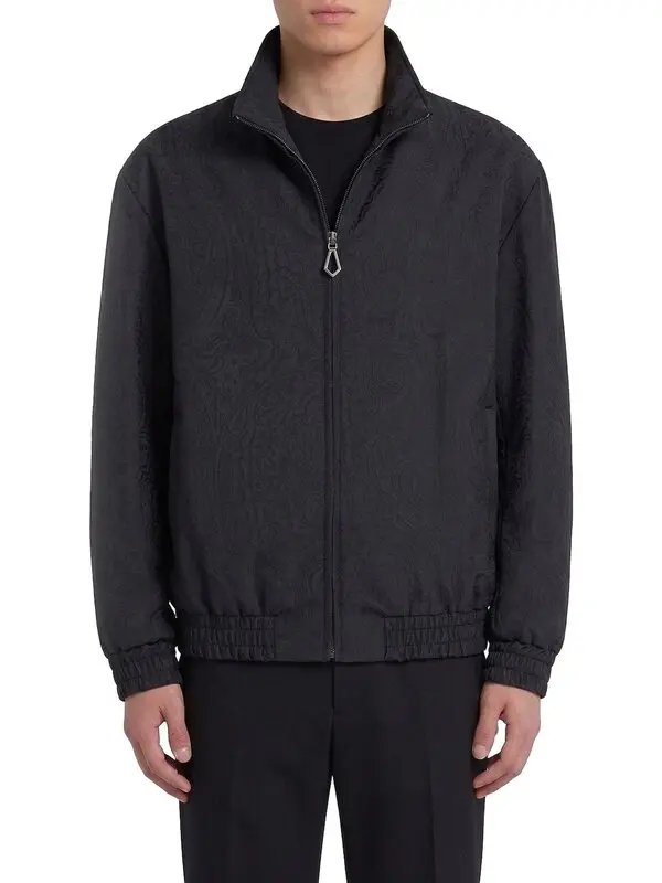 Etro Paisley Pattern Nylon Bomber Jacket - Blue