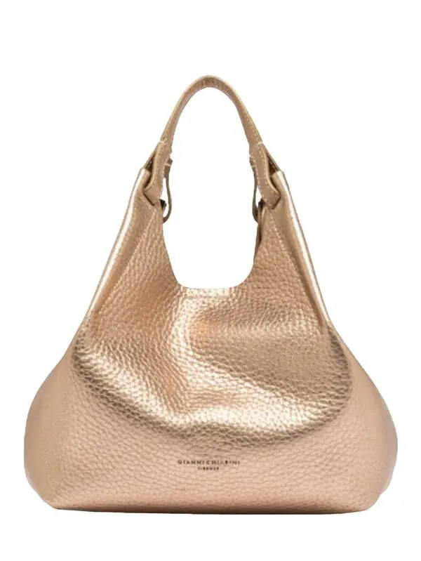 GIANNI CHIARINI Dua Hammered Leather Top Handle Bag - Dark
