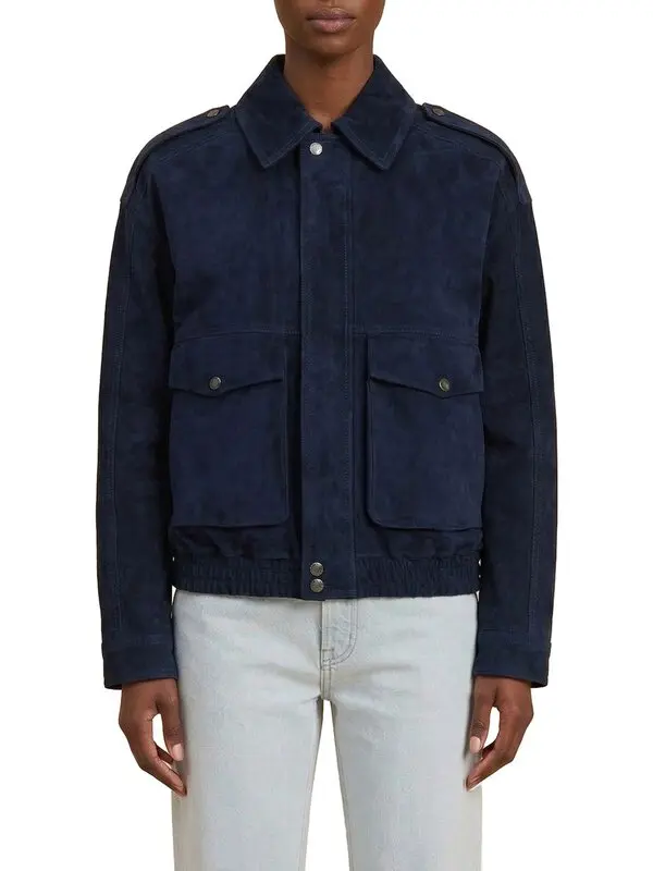 SALVATORE SANTORO Suede Leather Jacket - Blue