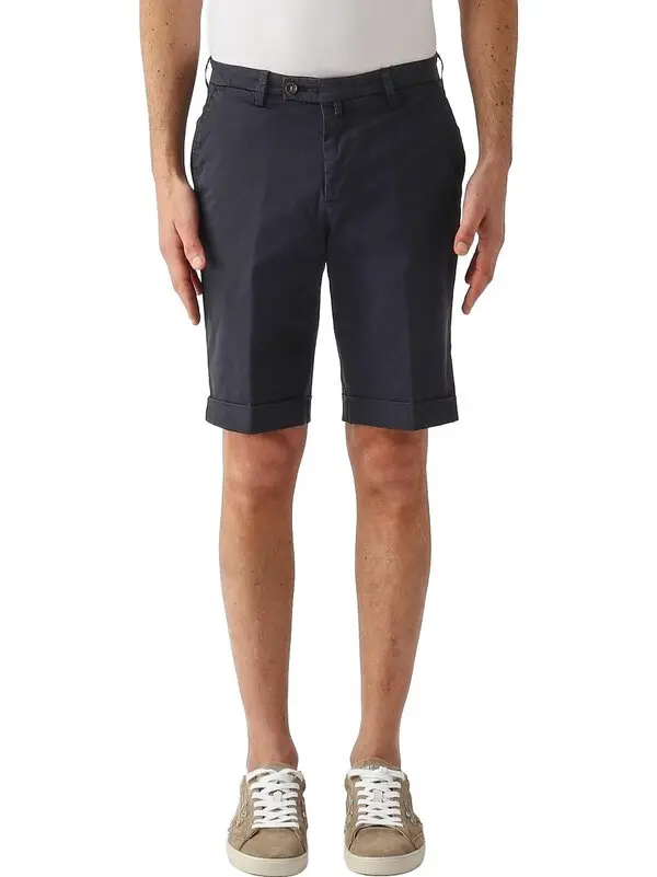 BRIGLIA 1949 Tailored Stretch Cotton Shorts - Navy