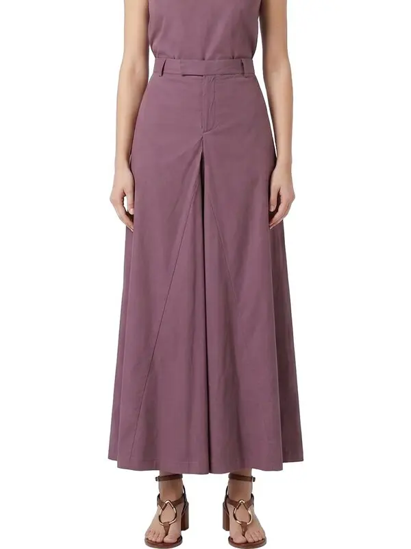 Federica Tosi Cotton Poplin Wide-leg Trousers - Violet