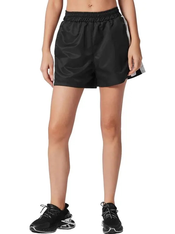 PLEIN SPORT Technical Fabric Sports Shorts With Elastic Waistband - Black