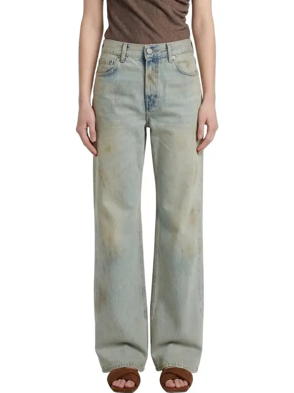 HAIKURE Straight Leg Denim Jeans With Worn Effect - Sky