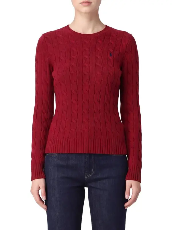 Polo Ralph Lauren Slim Fit Crewneck Sweater In Wool And Cashmere With Pony Logo - Red