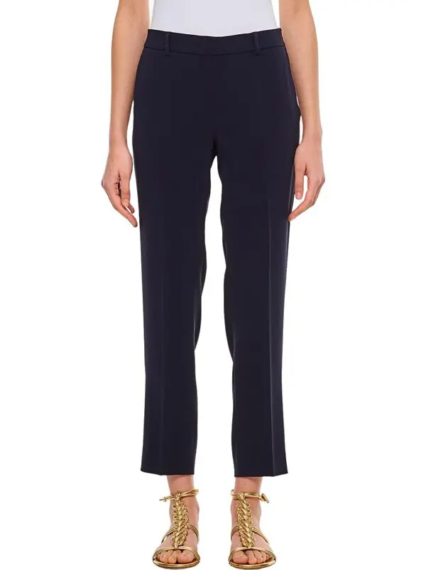 Alberto Biani Slim Fit Crêpe Chino Trousers With Side Zip - Blue