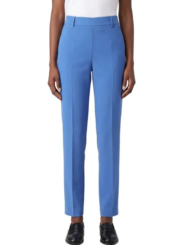 Alberto Biani Slim Fit Crêpe Chino Trousers With Side Zip - Gnawed Blue
