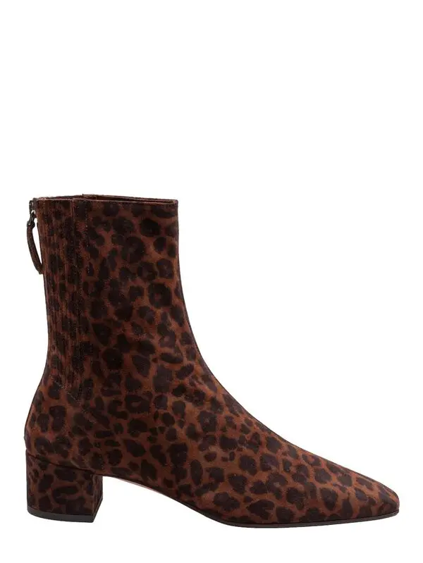 AQUAZZURA Leopard Print Ankle Boots - Brown