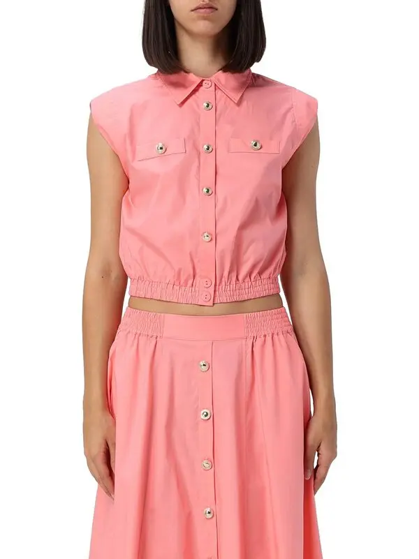 TWINSET Sleeveless Cotton Shirt - Salmon