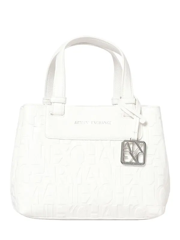 Armani Exchange Monogrammed Top Handle Bag - White