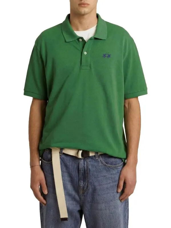 LA MARTINA Cotton Polo Shirt With Logo - Green