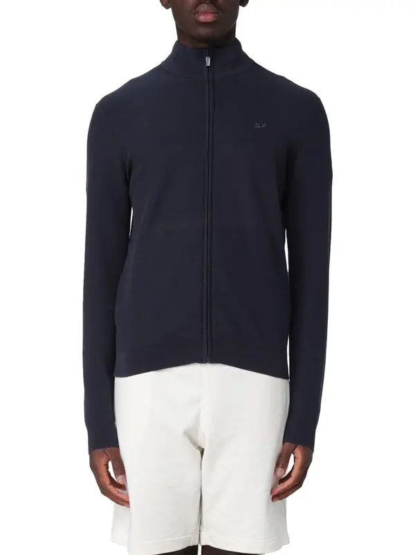 SUN 68 Cotton Zip-up Cardigan - Blue
