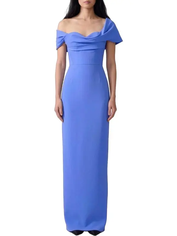 Carolina Herrera Crêpe One-shoulder Maxi Dress - Blue