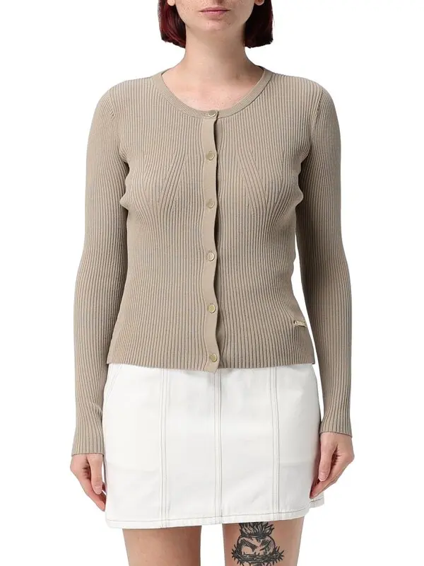 Armani Exchange Ribbed Knit Cardigan - Sand