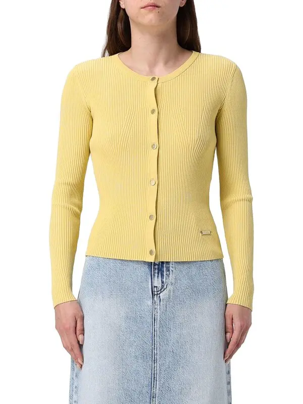 Armani Exchange Ribbed Knit Cardigan - Yellow