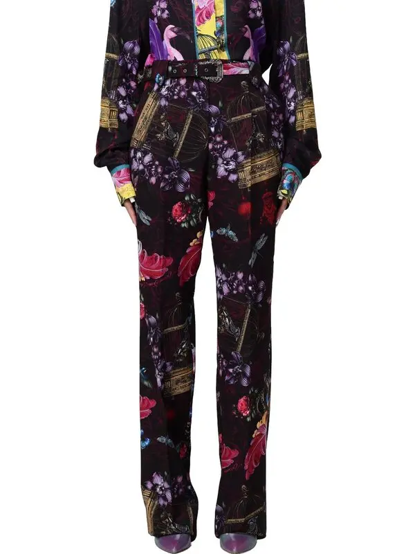 Versace Printed Tailored Trousers - Black