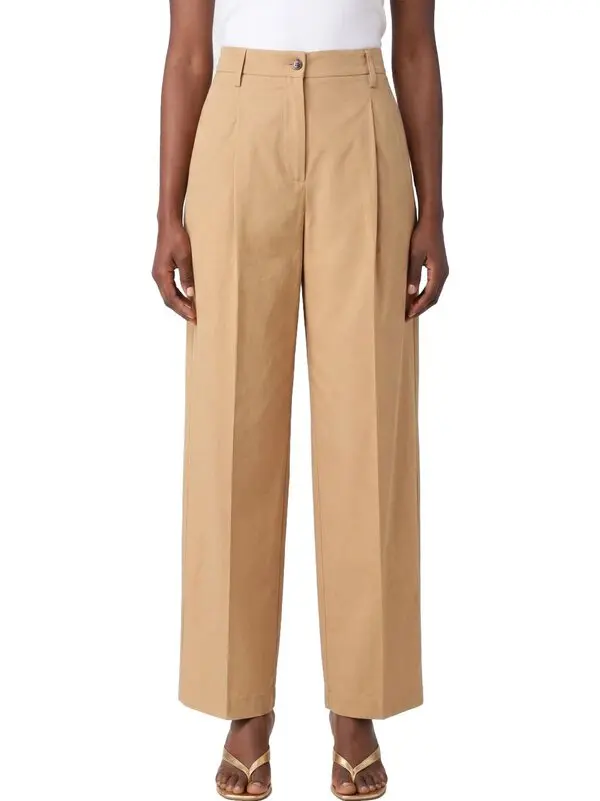 Alberto Biani High-waisted Tailored Cotton Flared Trousers - Brown