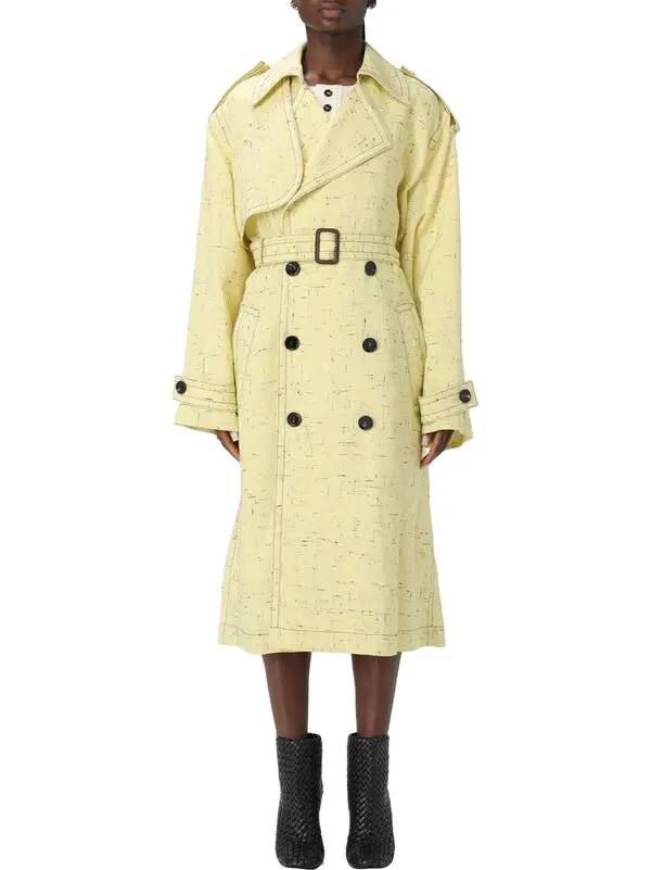 Bottega Veneta Double Breasted Trench Coat - Yellow
