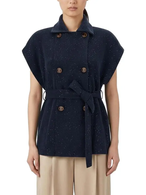 Brunello Cucinelli Double-breasted Sequin Embellished Cardigan - Blue