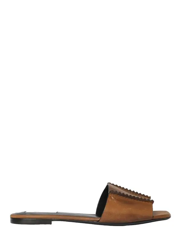 Moschino Aged Leather Mules - Brown