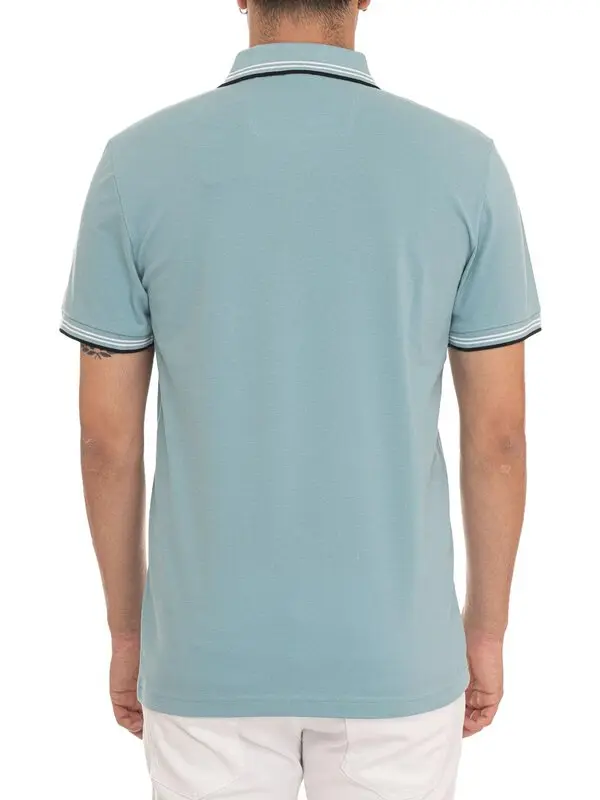 BOSS Cotton Polo With Logo - Turquoise