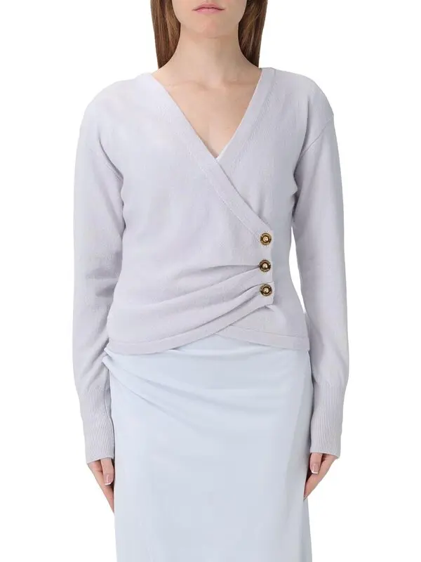 Elisabetta Franchi Draped Cardigan With Button Detail - Sky