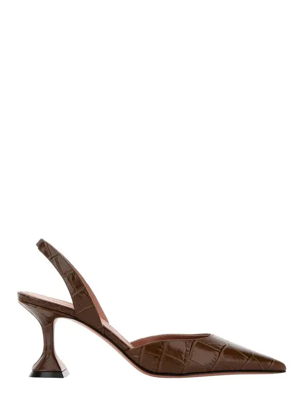 Amina Muaddi Slingback Pumps With Spool Heel - Brown