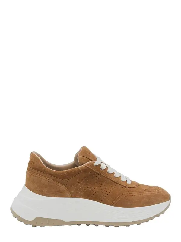Hogan Suede Platform Lace-up Sneakers - Camel