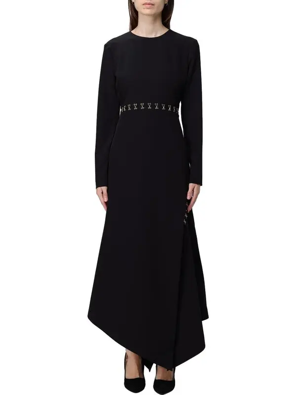 Just Cavalli Long Sleeve Asymmetrical Hem Dress - Black