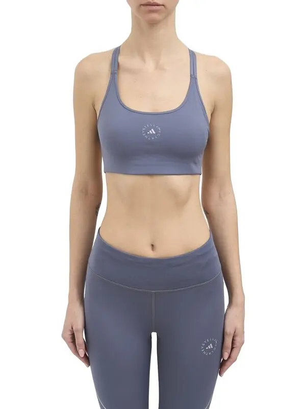 Adidas By Stella McCartney Cropped Technical Fabric Top - Gnawed Blue