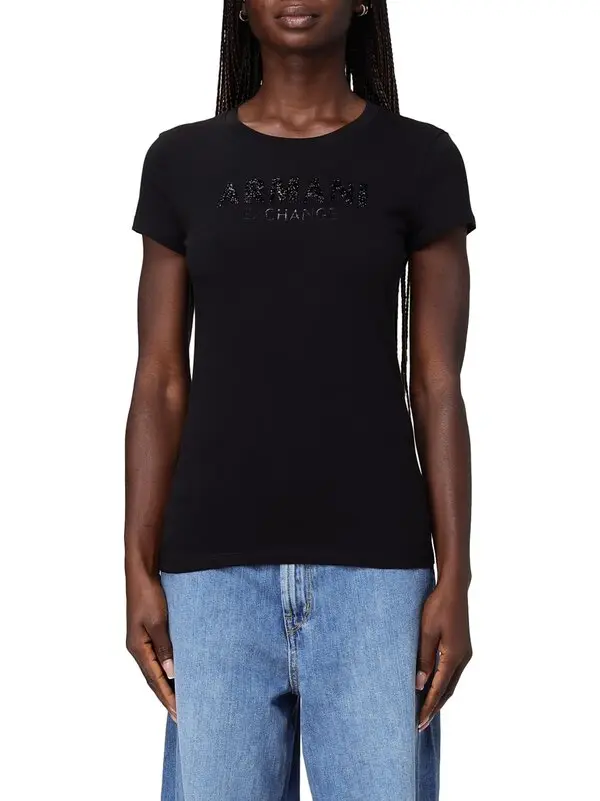 Armani Exchange Embellished Logo T-shirt - Black