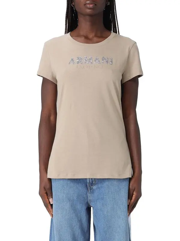 Armani Exchange Embellished Logo T-shirt - Sand