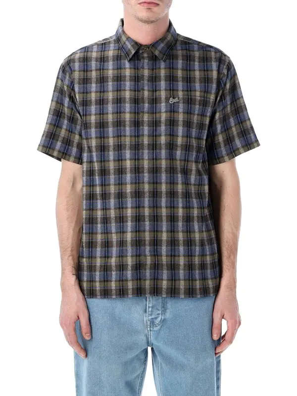 ERL Check Cotton Blend Shirt - Grey