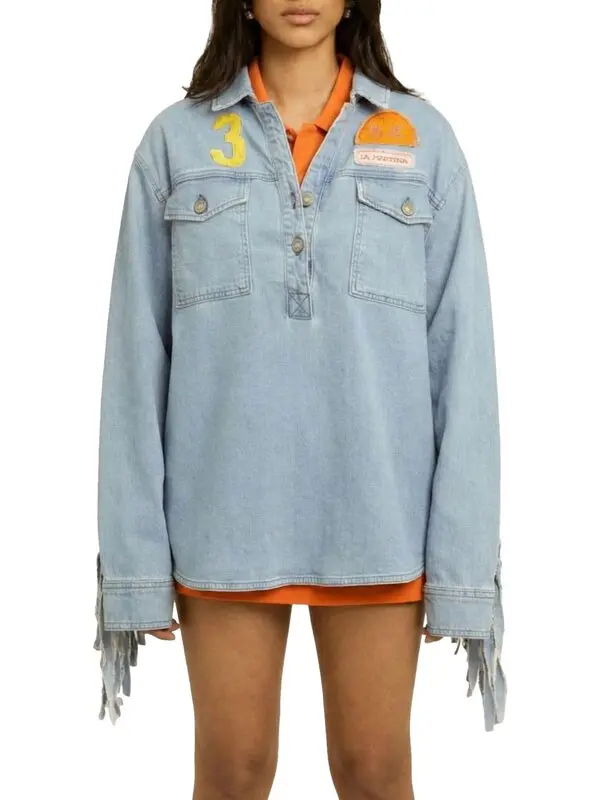 LA MARTINA Denim Shirt With Fringe Detail - Indigo