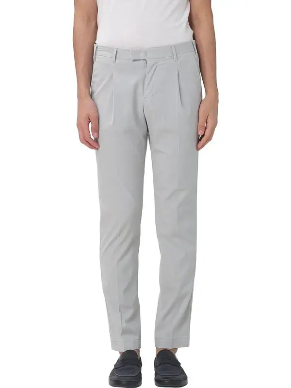 PT TORINO Cotton Blend Stretch Tailored Trousers - Grey