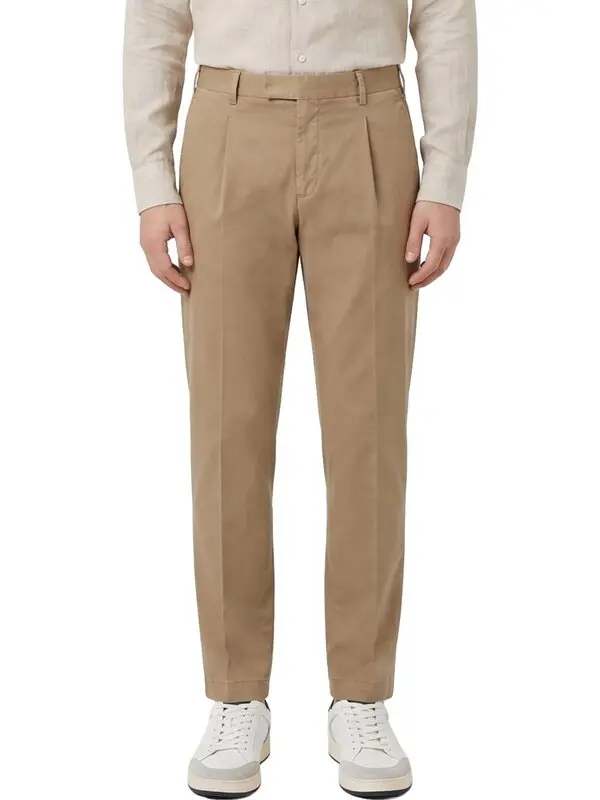 PT TORINO Cotton Blend Stretch Tailored Trousers - Sand