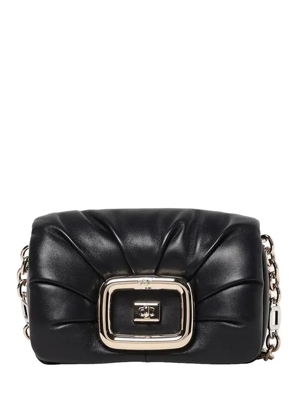 ROGER VIVIER Leather Mini Bag With Clasp And Chain Strap - Black