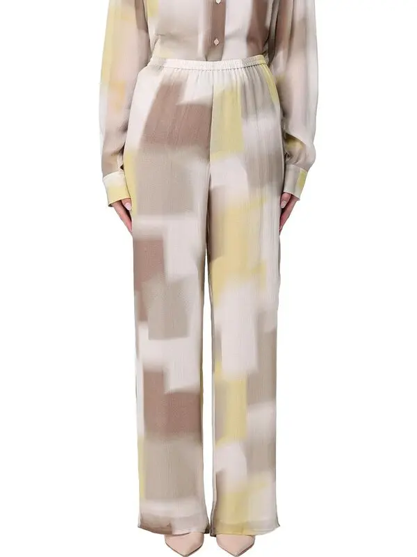 Armani Exchange Wide Leg Printed Trousers - Yellow