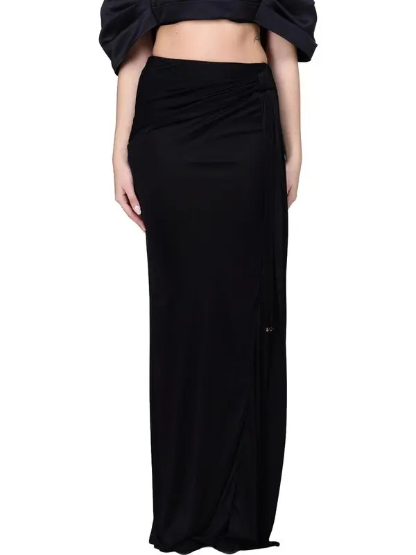 Elisabetta Franchi Viscose Long Skirt - Black