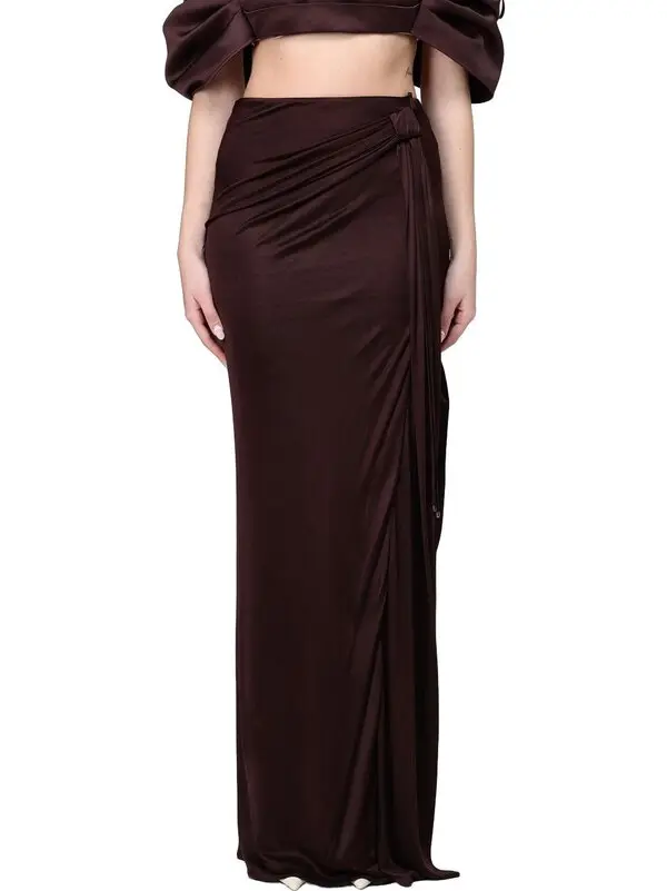 Elisabetta Franchi Viscose Long Skirt - Dark