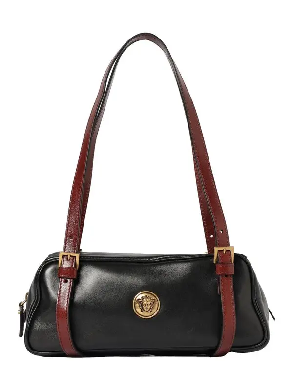 Versace Emblème Leather Shoulder Bag - Black
