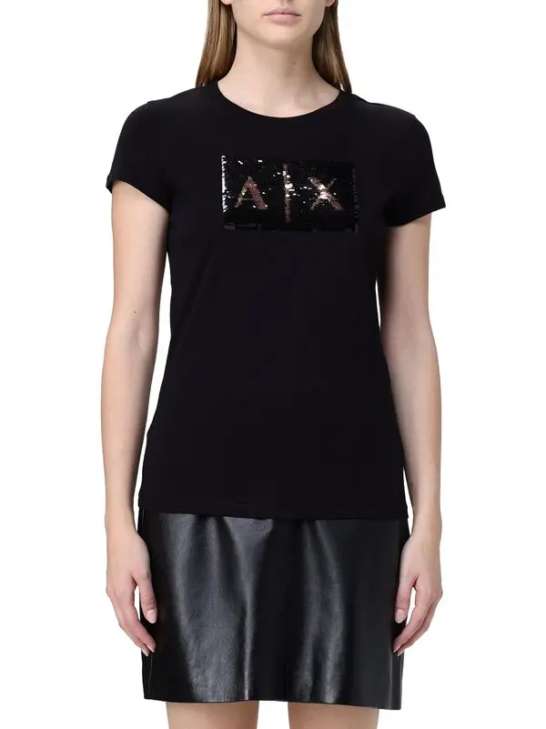 Armani Exchange Sequin Logo T-shirt - Black