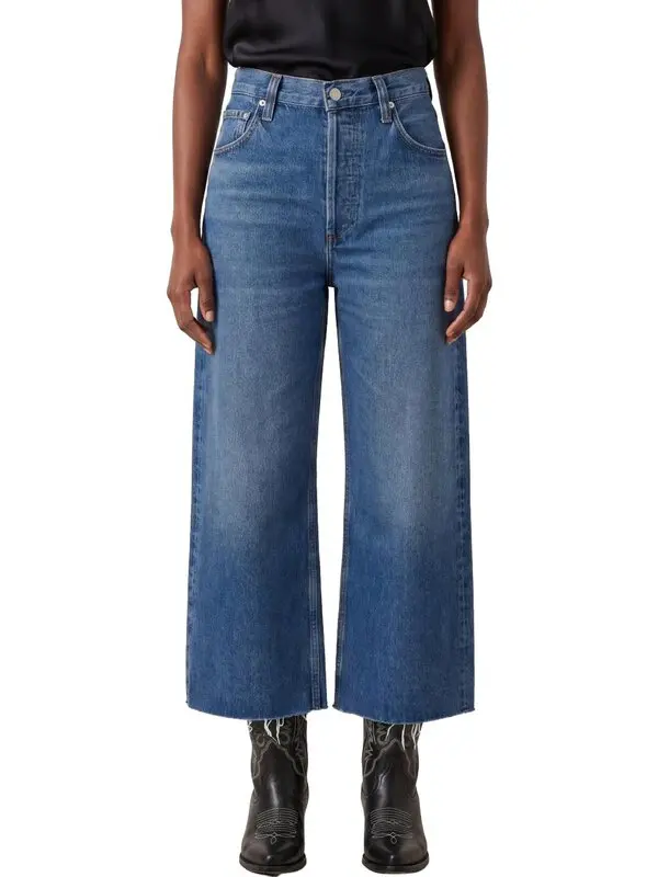 Citizens Of Humanity High-waisted Cropped Wide-leg Jeans - Blue