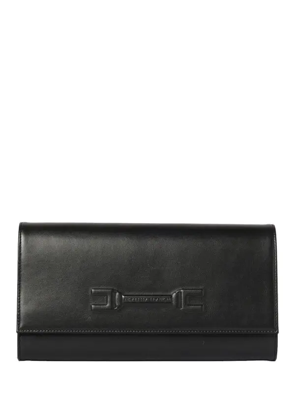 Elisabetta Franchi Embossed Logo Clutch - Black