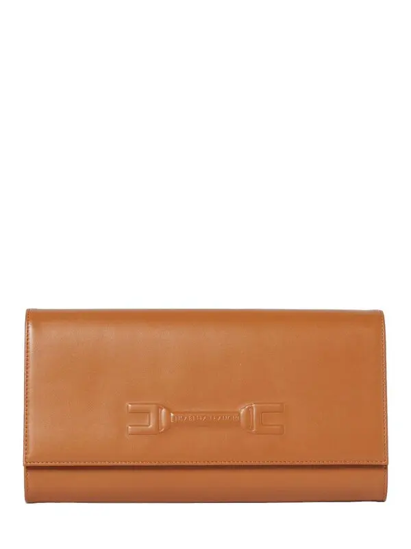Elisabetta Franchi Embossed Logo Clutch - Leather