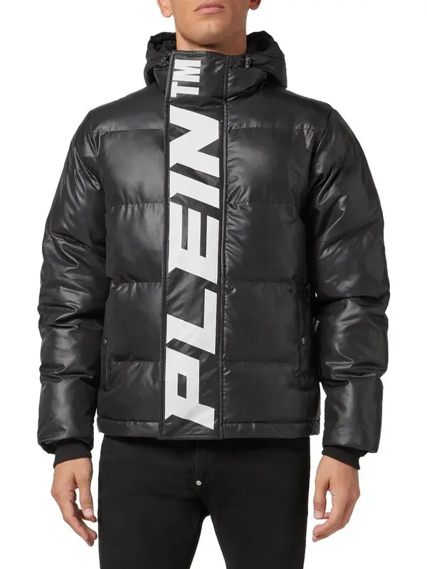 Philipp Plein Technical Fabric Padded Hooded Puffer Jacket - Black
