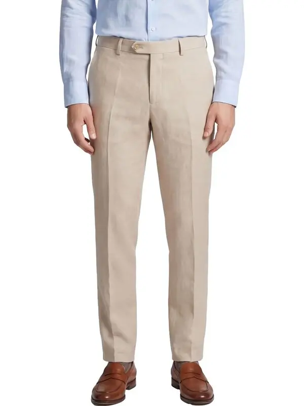 Hugo Tailored Trousers In Linen Blend - Grey