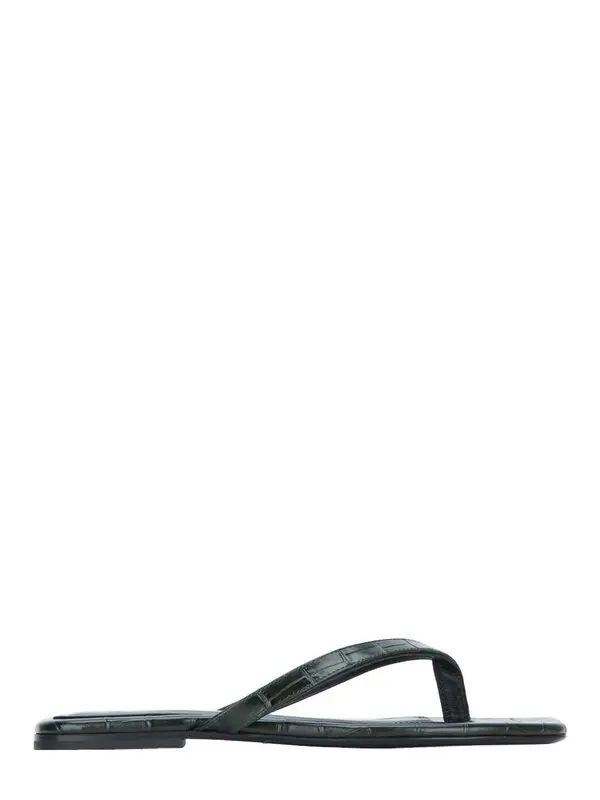TOTEME Croc-effect Leather Flip-flops - Green