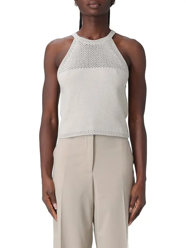 Armani Exchange Halter Neck Knit Top - Sand